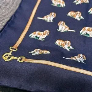 Alynn | Accessories | Vintage Alynn Silk Scarf W Overall Print Of Dogs ...
